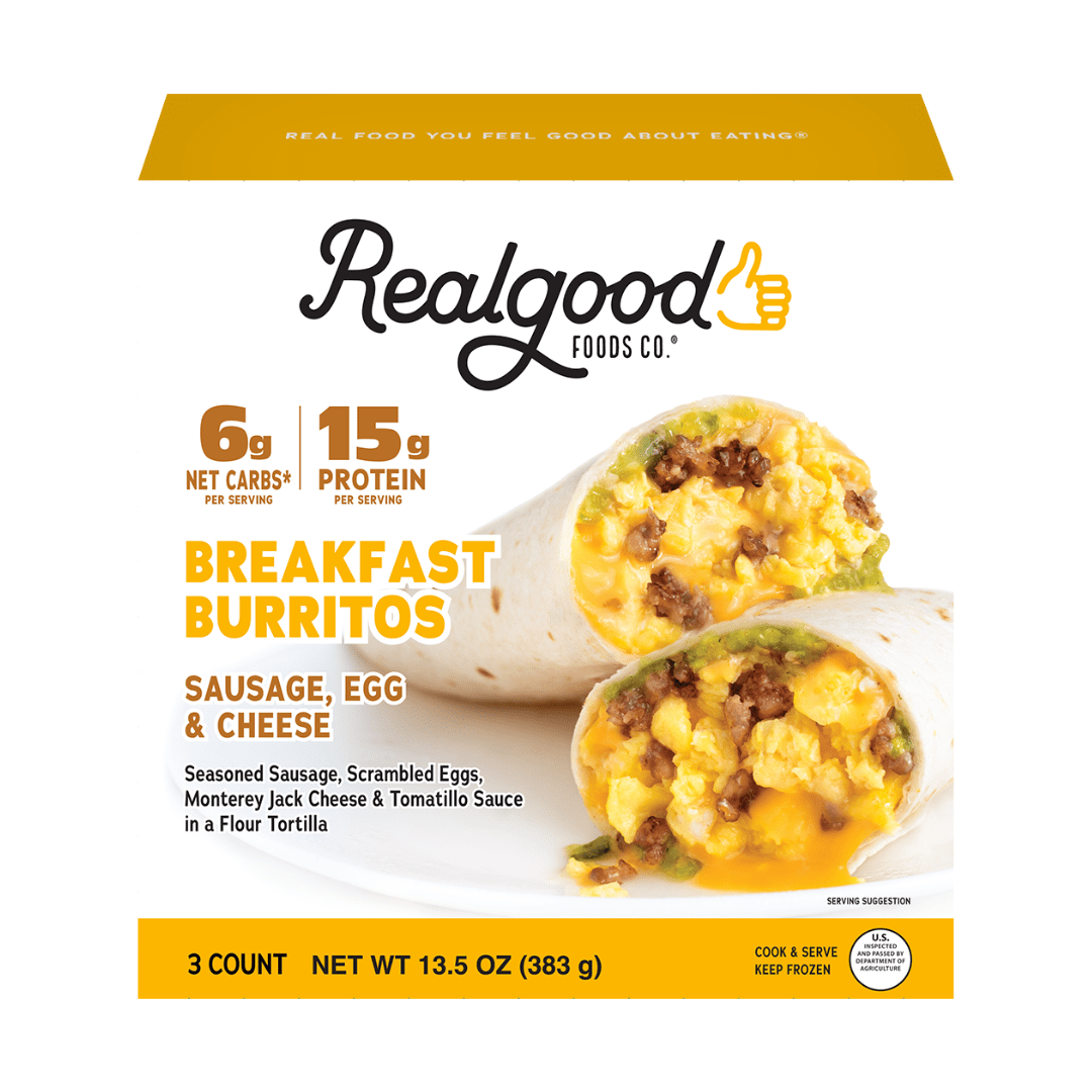 Real Good Foods Breakfast Burritos| in Grocery Stores