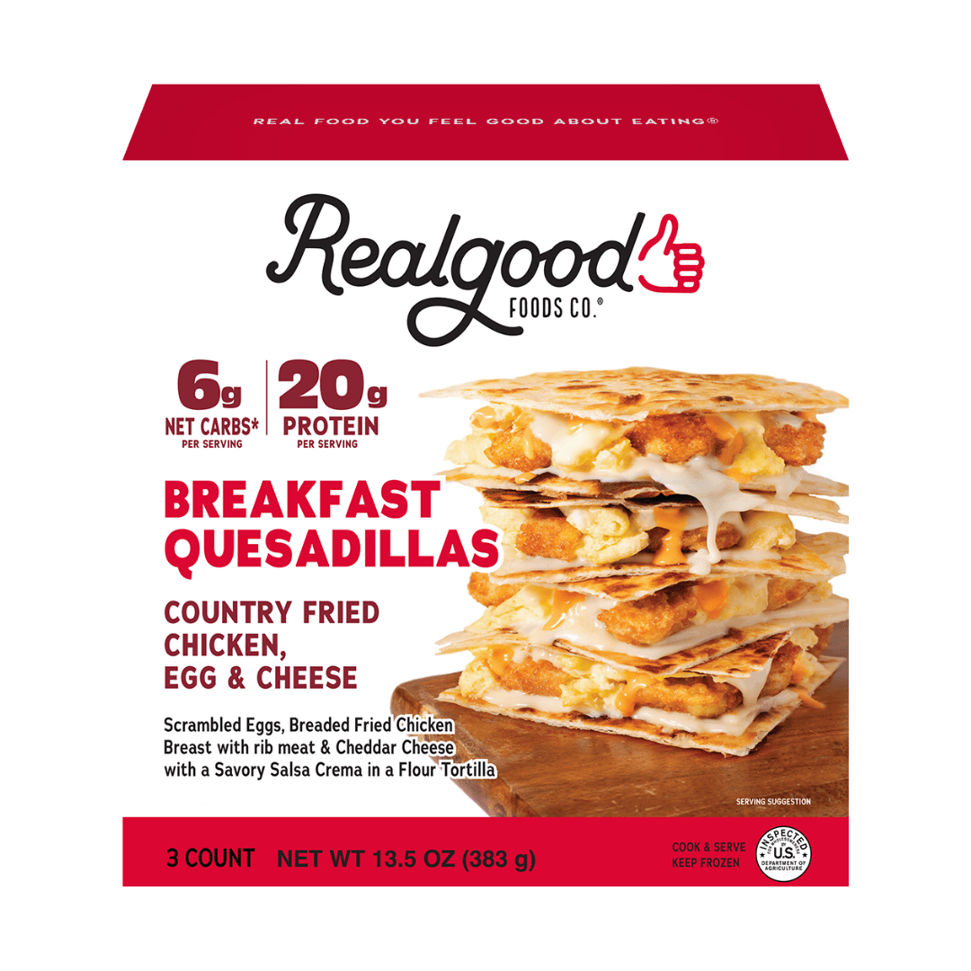 Real Good Foods Breakfast Quesadillas| in Grocery Stores