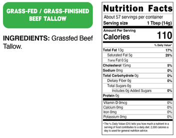 American Grassfed & Finished Beef Tallow | Natural Cooking Oil | Real ...