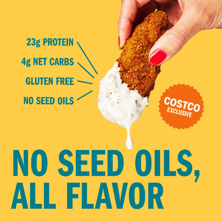Costco Lightly Breaded Beef Tallow Fried Chicken Strips – Real Good Foods